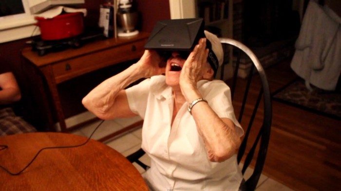 90 Year Old Grandmother Tries on the Oculus Rift