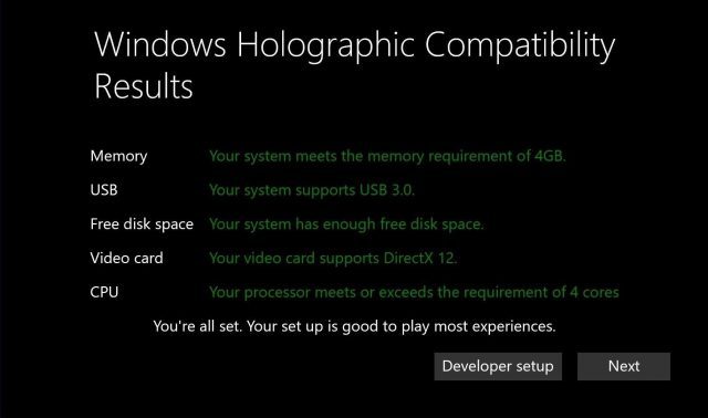 Minimum Specs for Microsoft Holographic Are Impressively Low Minimum Specs for Microsoft Holographic Are Impressively Low