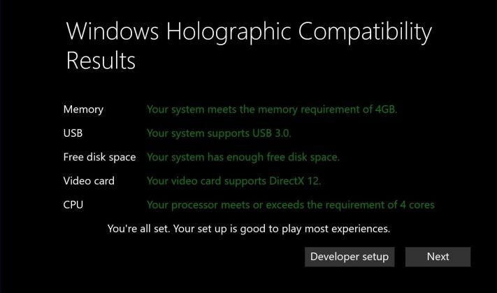 Minimum Specs for Microsoft Holographic Are Impressively Low Minimum Specs for Microsoft Holographic Are Impressively Low