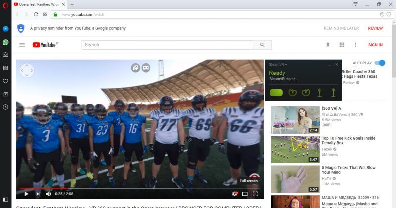 Opera Browser Adds 360 Video Player for VR Headsets, Plans Full WebVR ...