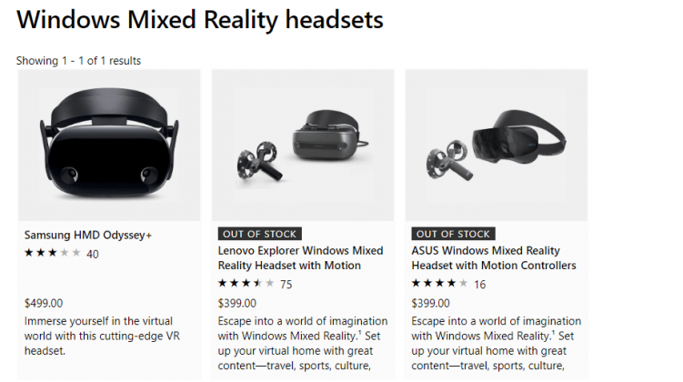 Most Windows VR Headsets Have Vanished from the Microsoft Store