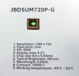 CES 2020: JBD Micro LED Display for AR/VR with 3 Million Nits Brightness