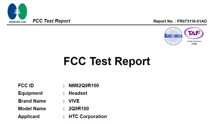 An Unknown HTC Vive VR Headset Has Appeared in New FCC Filings
