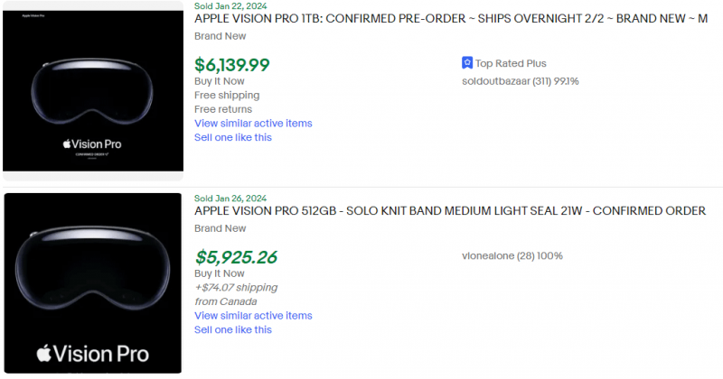 Scalped Vision Pro Pre-orders Have Sold for $6,000